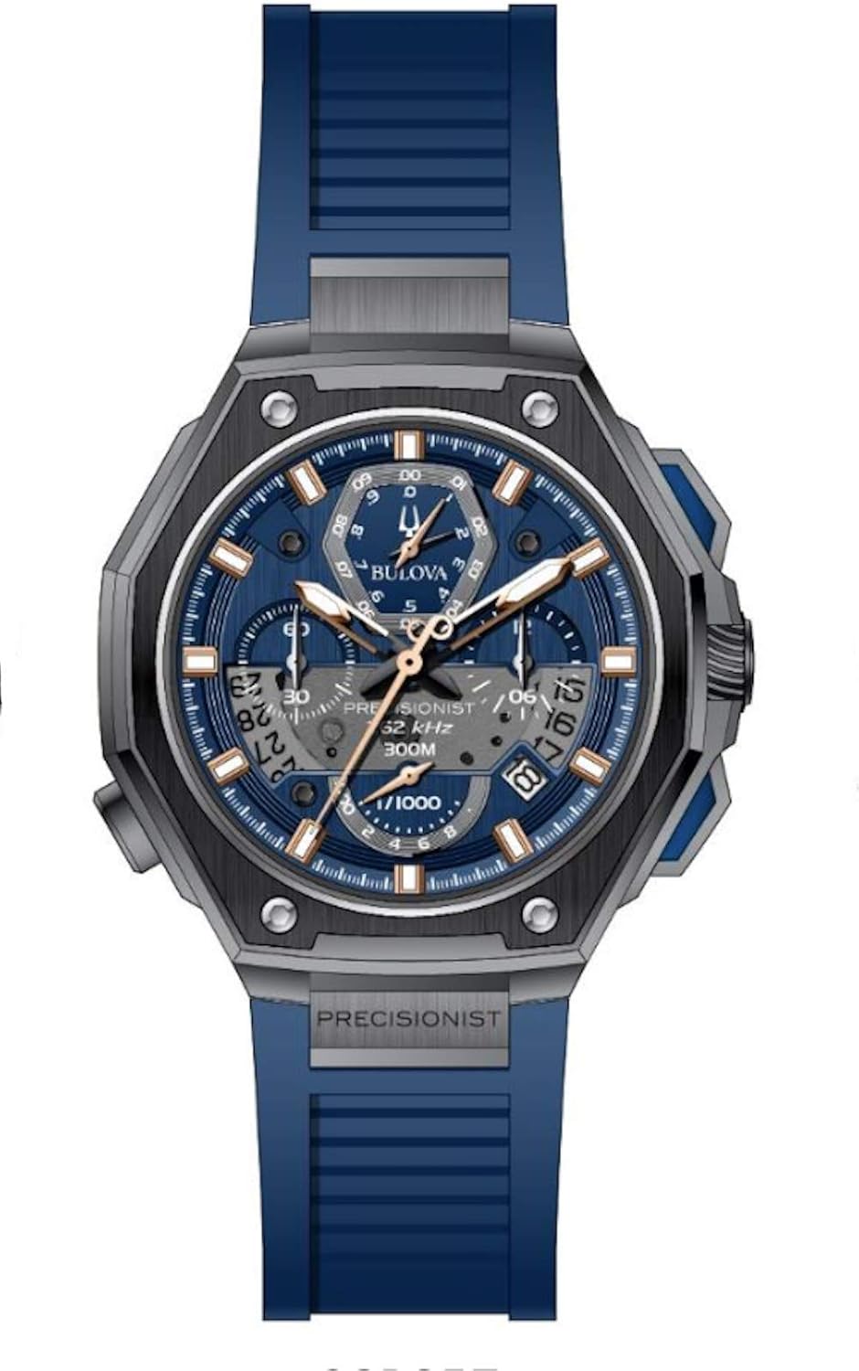Amazon.com: Bulova Precisionist X 98B357 Blue Chronograph Watch: Watches