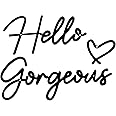 Amazon.com: ESTART Hello Gorgeous Metal Wall Art Decor Black Modern ...