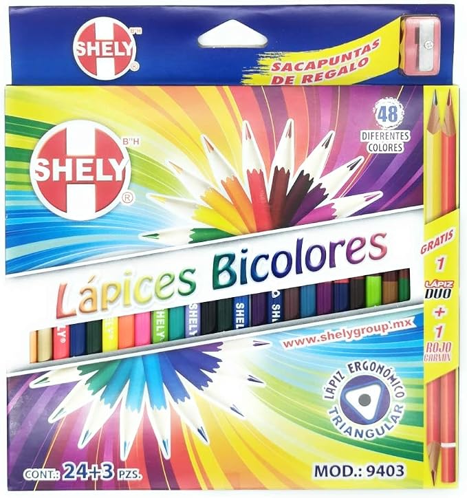 Lápices Bicolores Largos 48 Tonos Diferentes + 2 Piezas de Regalo y ...