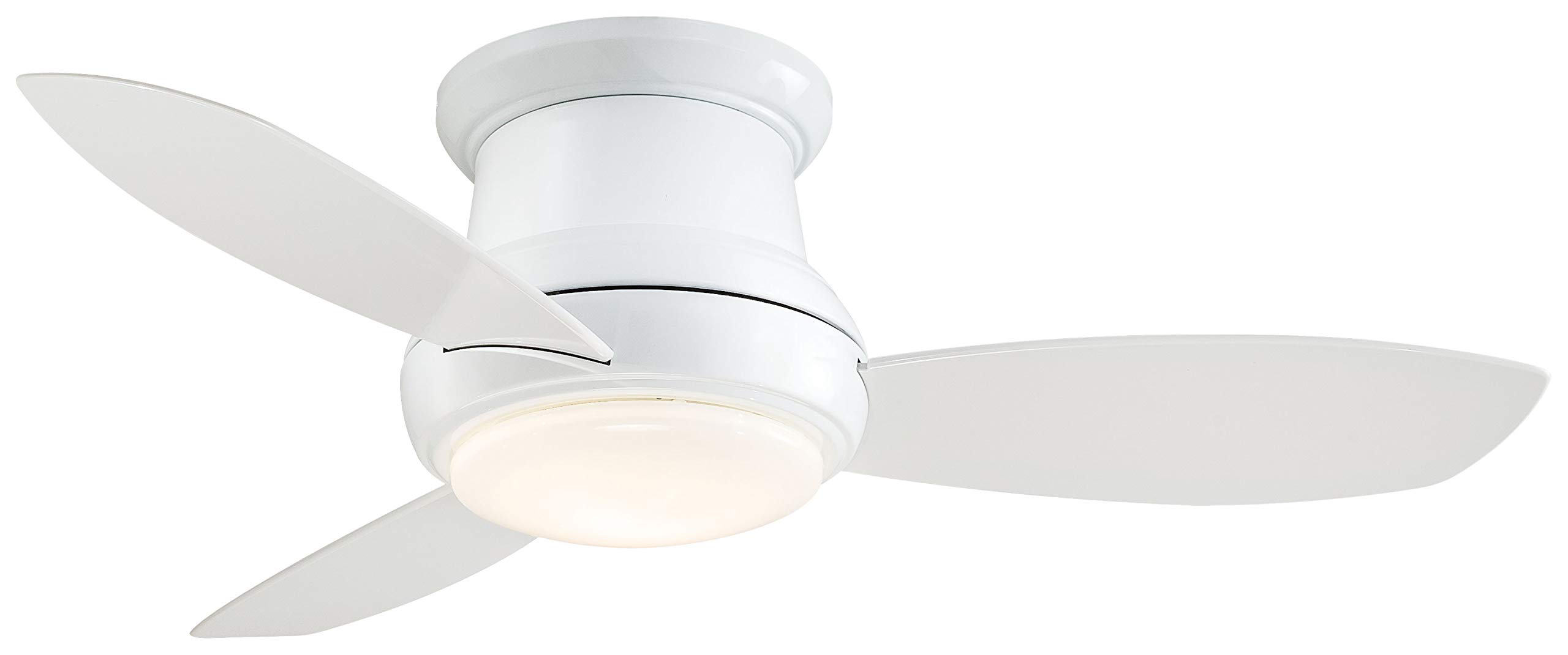 MINKA-AIRE F518L-WH, Concept II LED White Flush Mount 44" Ceiling Fan ...