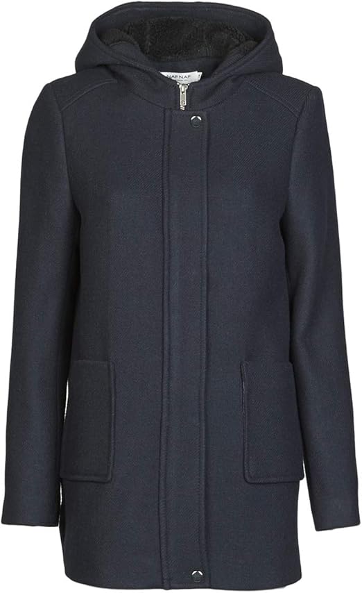 Naf Naf Women's Ahoody Wool Blend Coat: Amazon.co.uk: Clothing