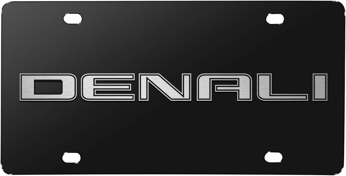 Amazon.com: - GMC Denali 3D Name Logo Black Stainless Steel License ...