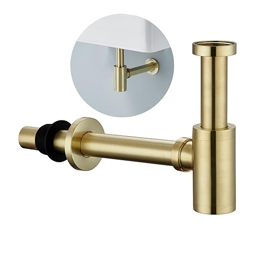 Heixutas Brass P Trap Bathroom Sink: 1-1/4 Sink Trap with Adjustable ...