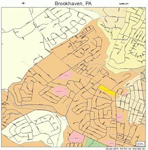 Amazon.com: Large Street & Road Map of Brookhaven, Pennsylvania PA ...