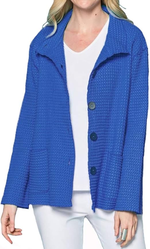 Amazon.com: Focus Fashion Women's Cotton Big Waffle All Seasons Jacket ...