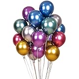 Amazon.com: Party Balloons 12inch 50pcs Assorted Color Metallic Latex ...
