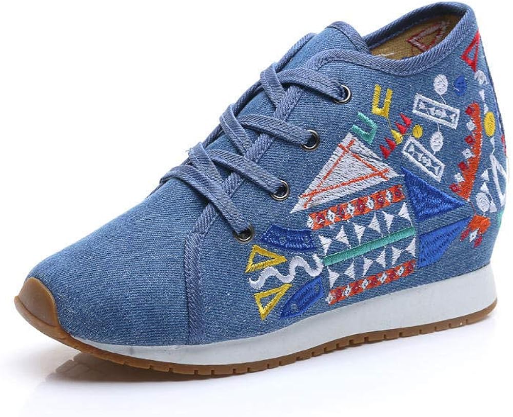Scarpe di Stoffa Ricamate, Sport accresciuti, Ragazza Selvaggia, Tela ...