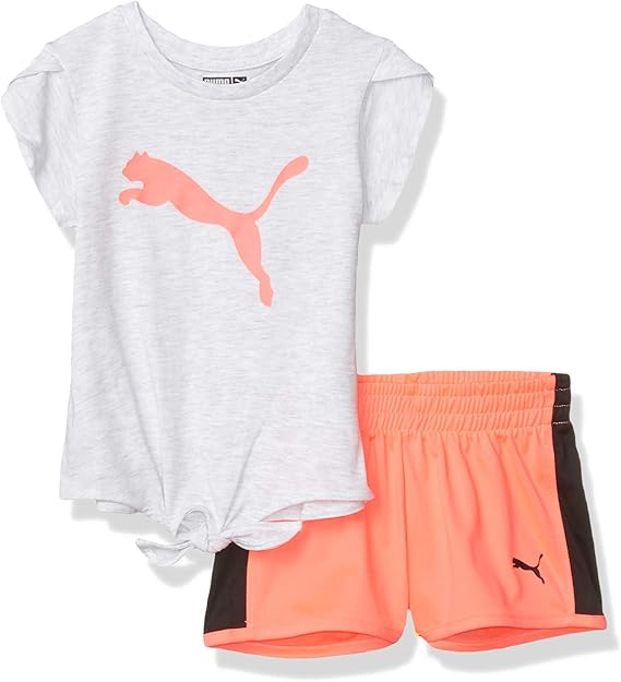 PUMA Girls' Tee and Short Set: Amazon.co.uk: Clothing