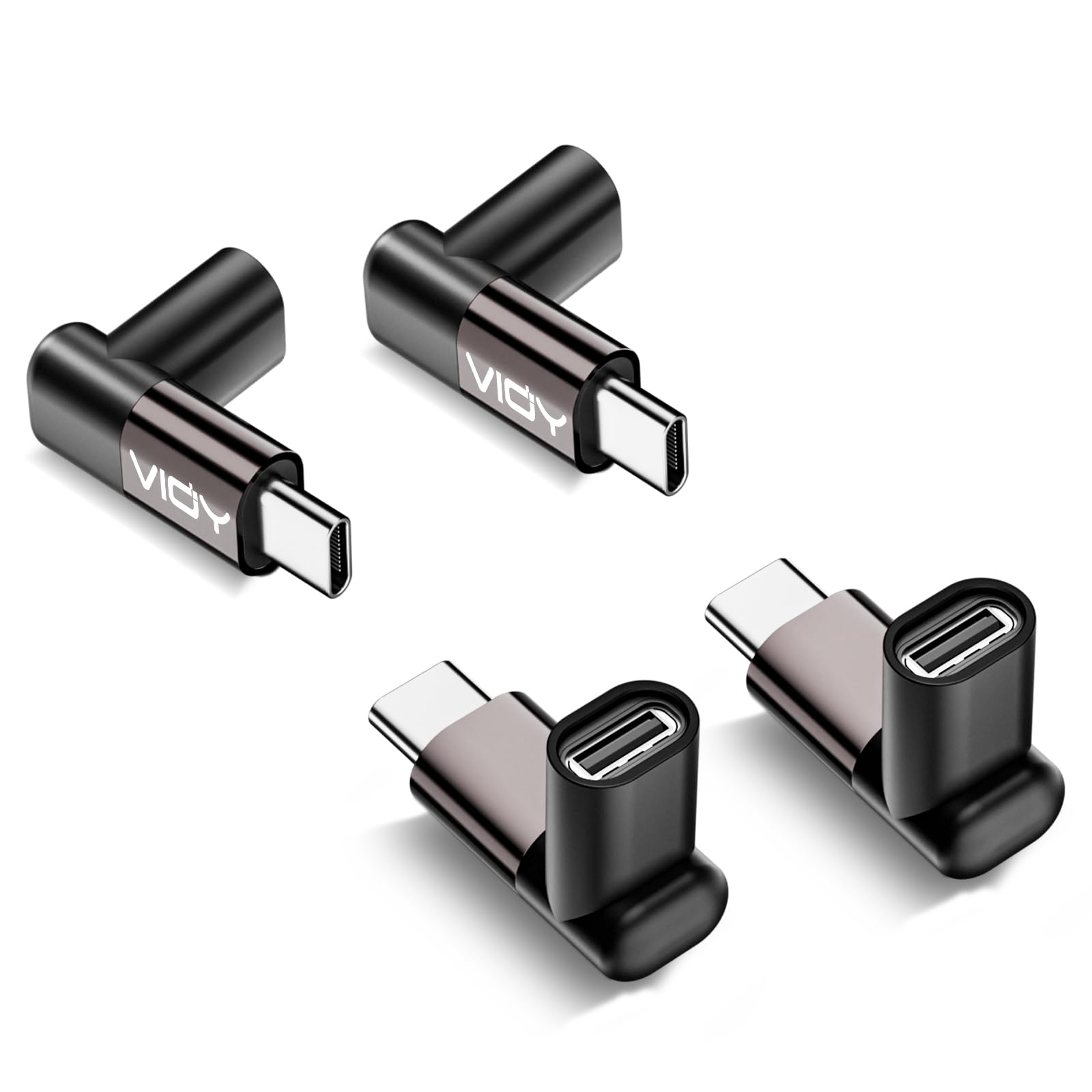 VIOY 4 Pack USB C 90 Degree Adapter - 100W USB C Right Angle Adapter ...
