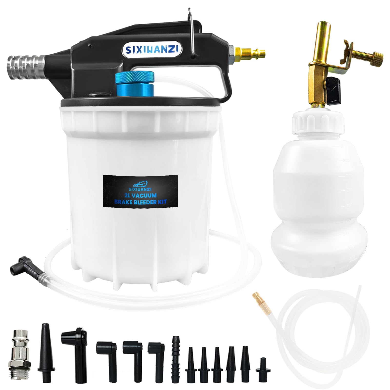 Brake Bleeder Kit 2L Vacuum With 12 Adapters & Refill Bottle ...