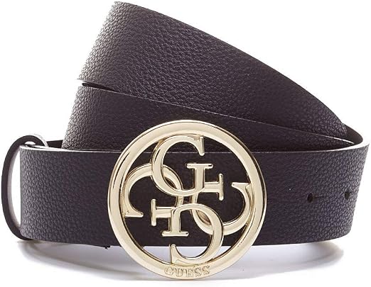 GUESS Womens Engraved Logo Belt Black Medium: Amazon.co.uk: Clothing