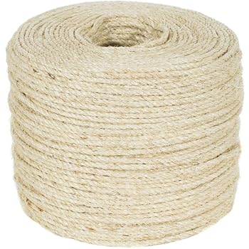 Koch 5300836 1/4 by 100-Feet Sisal Twisted 3 Strand Rope, Natural ...