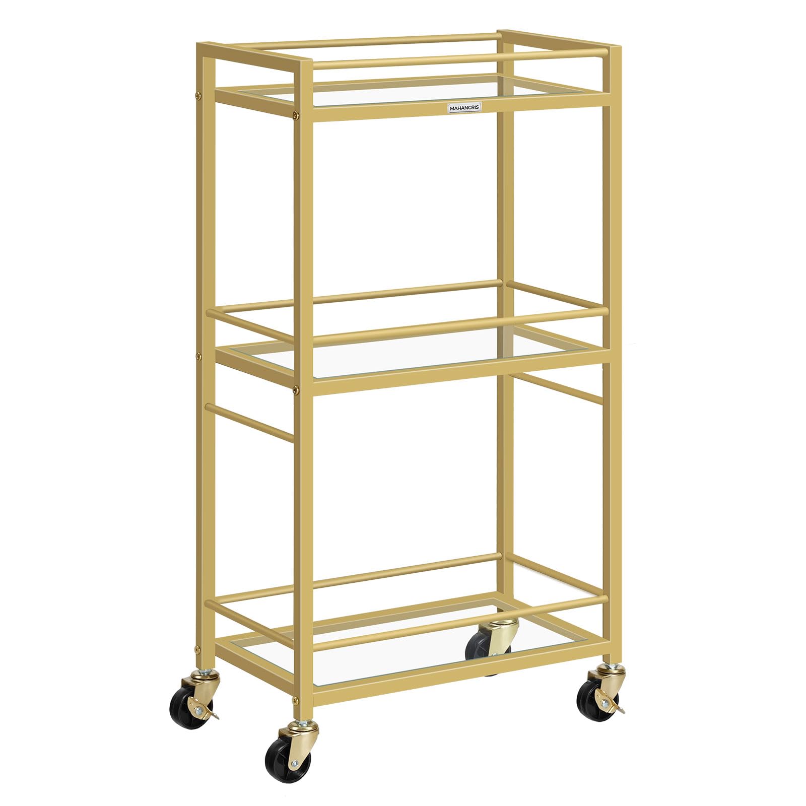 MAHANCRIS Bar Cart for The Home, Home Bar Serving Cart, Gold Bar Cart ...