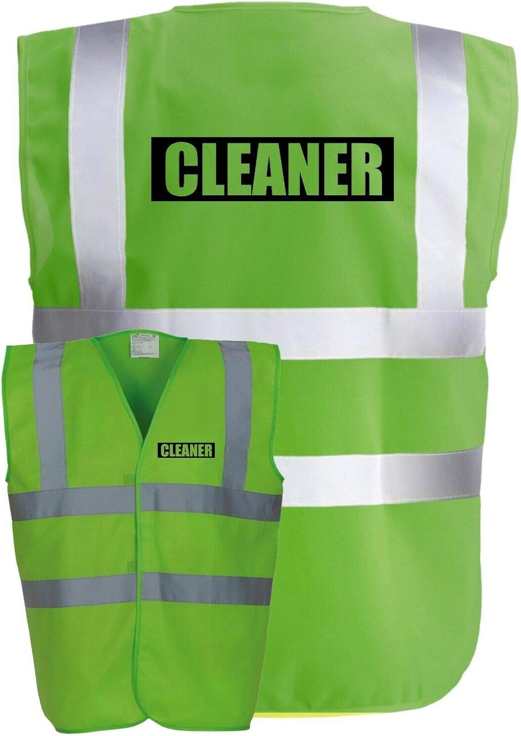 Cleaner Lime Green Hi-Vis High-Vis Visibility Safety Vest/Waistcoat ...