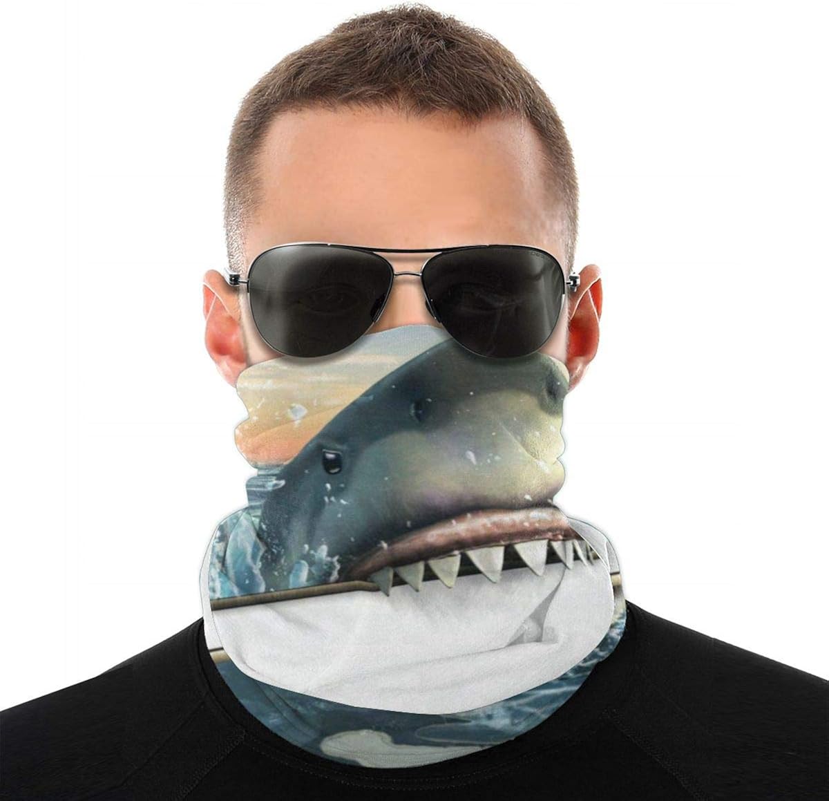 Sea Shark Attack Special Breathable Face Mask Neck Gaiter Bandanas ...