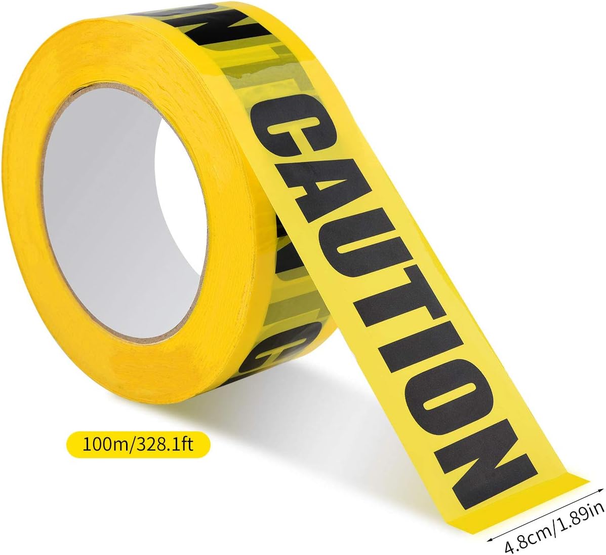 Irich Yellow Warning Tape, 100M CAUTION Adhesive Barricade Tape with ...