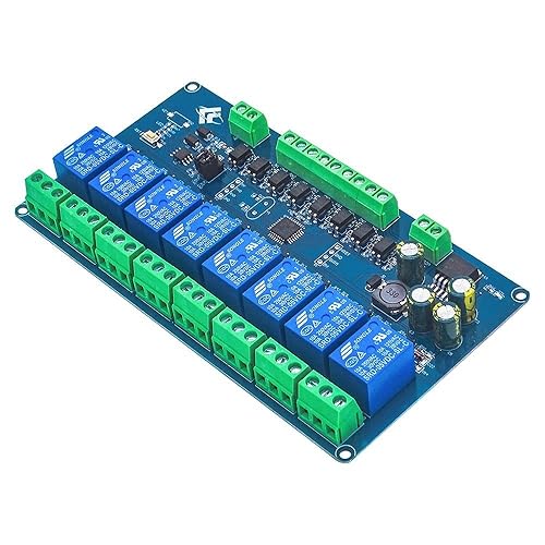 DC 7-30V 8 Channel Modbus RTU Relay Module RS485 TTL UART Communicate Board 8 Way Output Input ...
