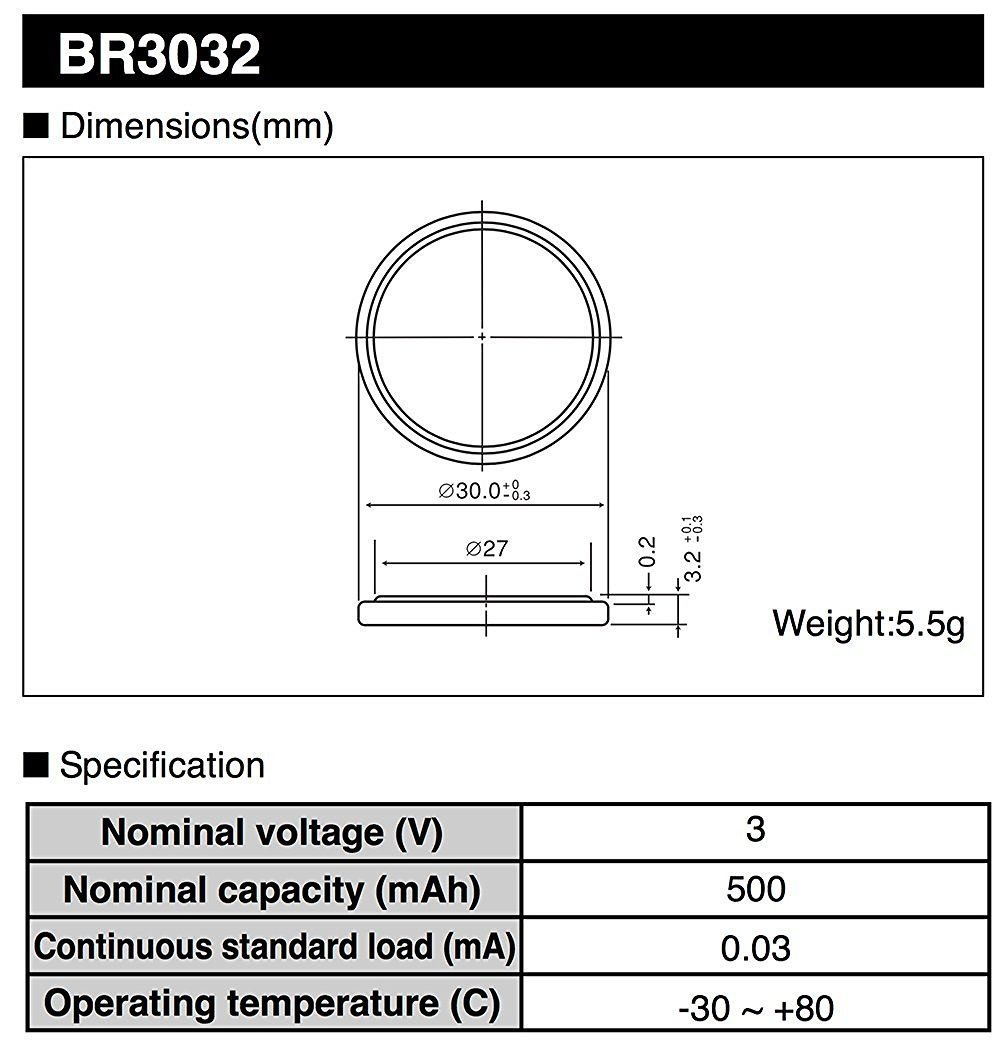 CR2450 Coin Cell Battery Pinout, Datasheet, Equivalents And, 58% OFF