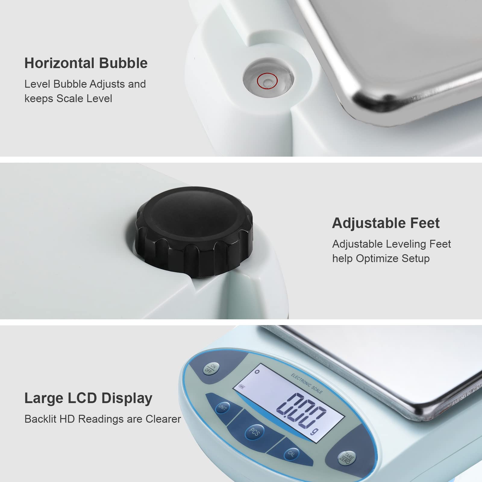 RESHY Lab Scale 3000g X 0.01g High Precision Digital Analytical 0.01g Accuracy Balance ...