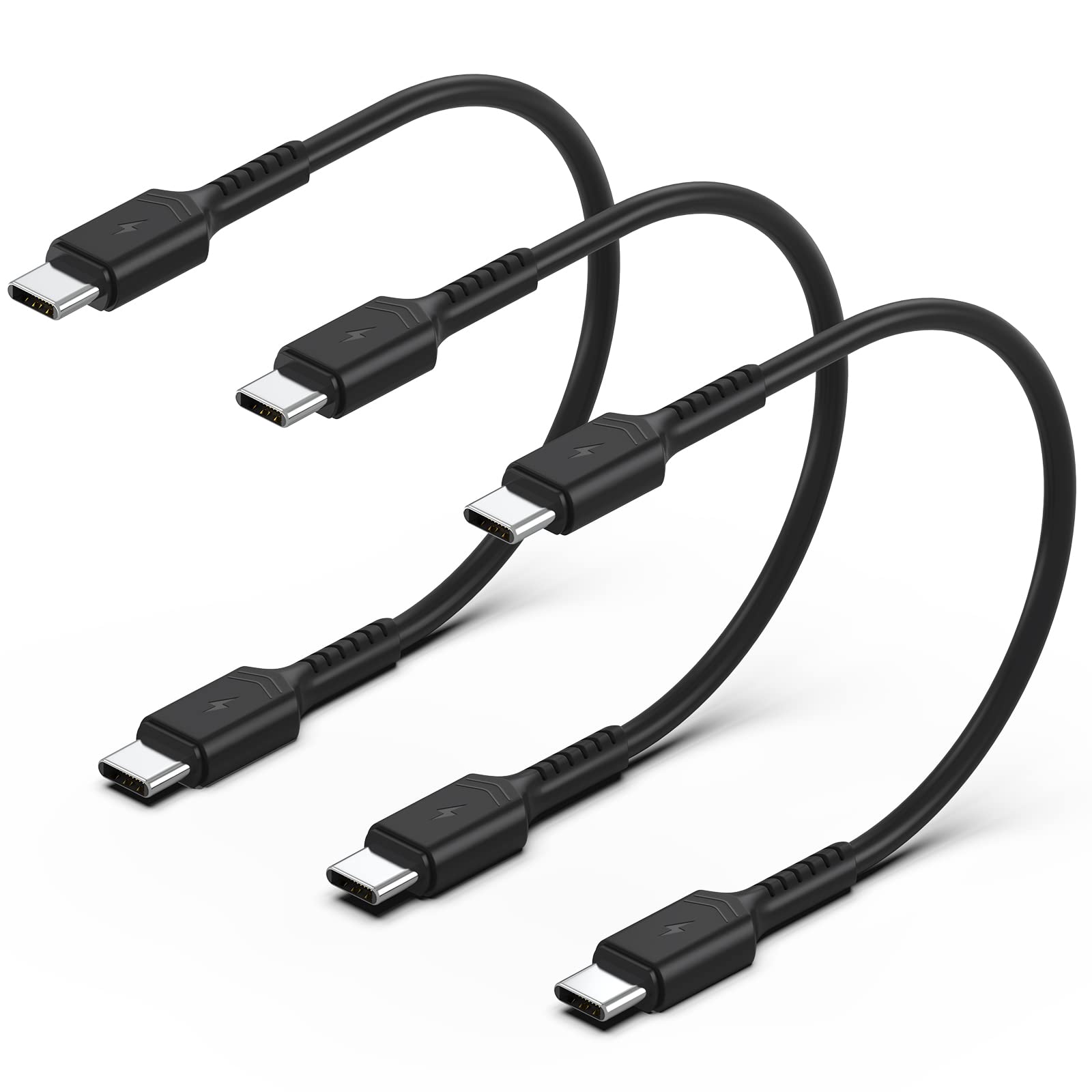 Short USB C to USB C Cable 1FT, 3-Pack USBC to USBC Cable Fast Charging ...