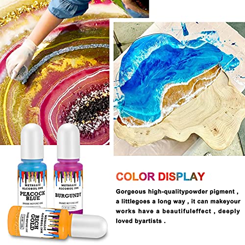 Metallic Alcohol Ink Set-12 Metal Colors Alcohol Ink,Metallic Alcohol ...
