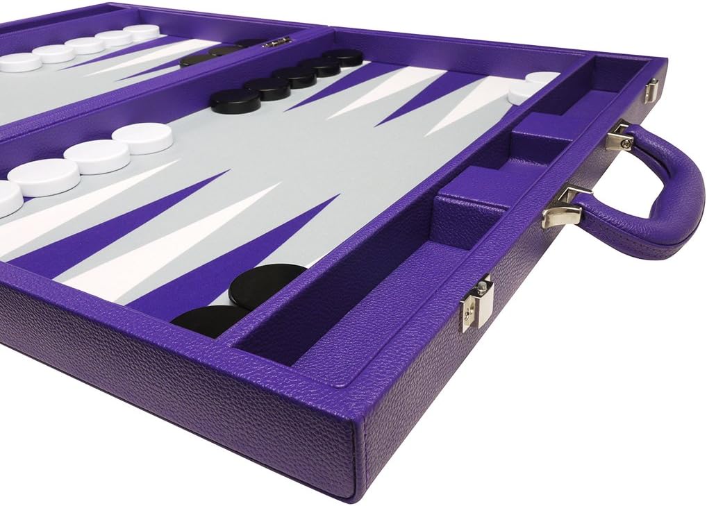 Silverman & Co. 19-inch Premium Backgammon Set – Large Size – Purple ...