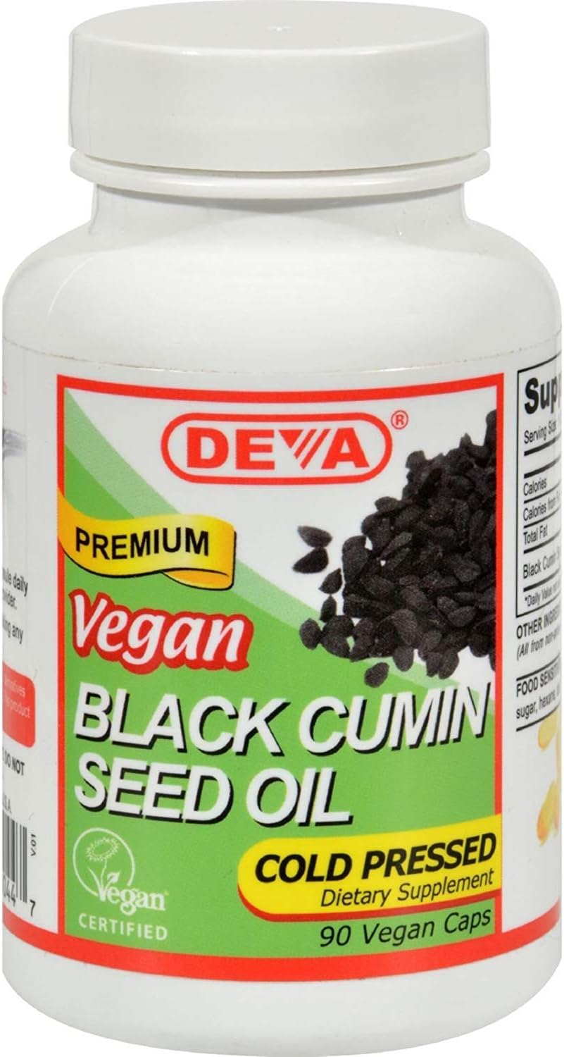 Deva Vegan Vitamins Black Cumin Seed Oil - Cold pressed - Vegan - 90 ...