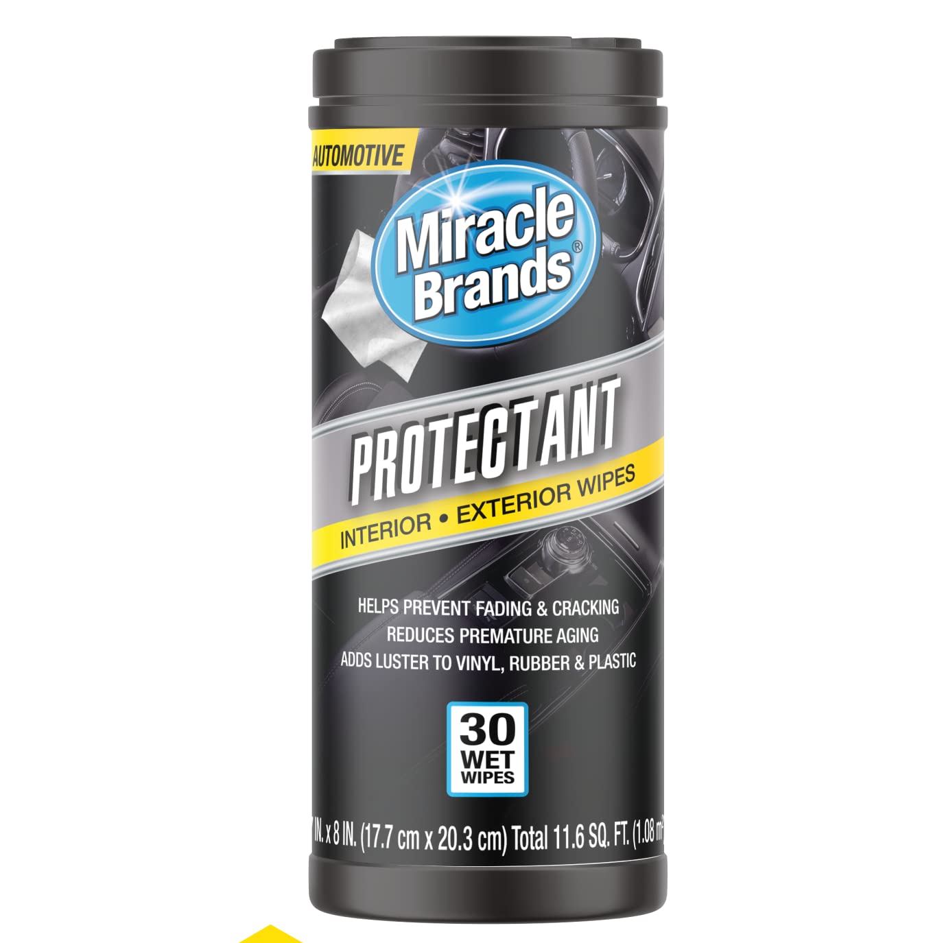 Miracle Brands Auto Protectant Wipes - 30 Count, Clean & Protect Auto ...