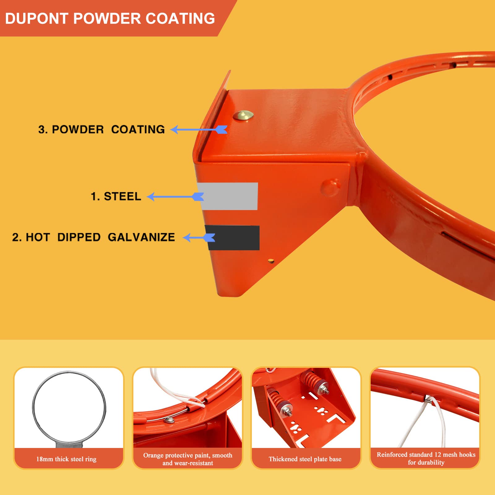 PROGOAL Breakaway Double Spring Basketball Rim, Heavy Duty Pro Slam ...
