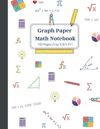 Large Graph & Grid Paper Journal Notebook: Quad Ruled 5 squares per inch | 100 Pages | 8.5X11 ...