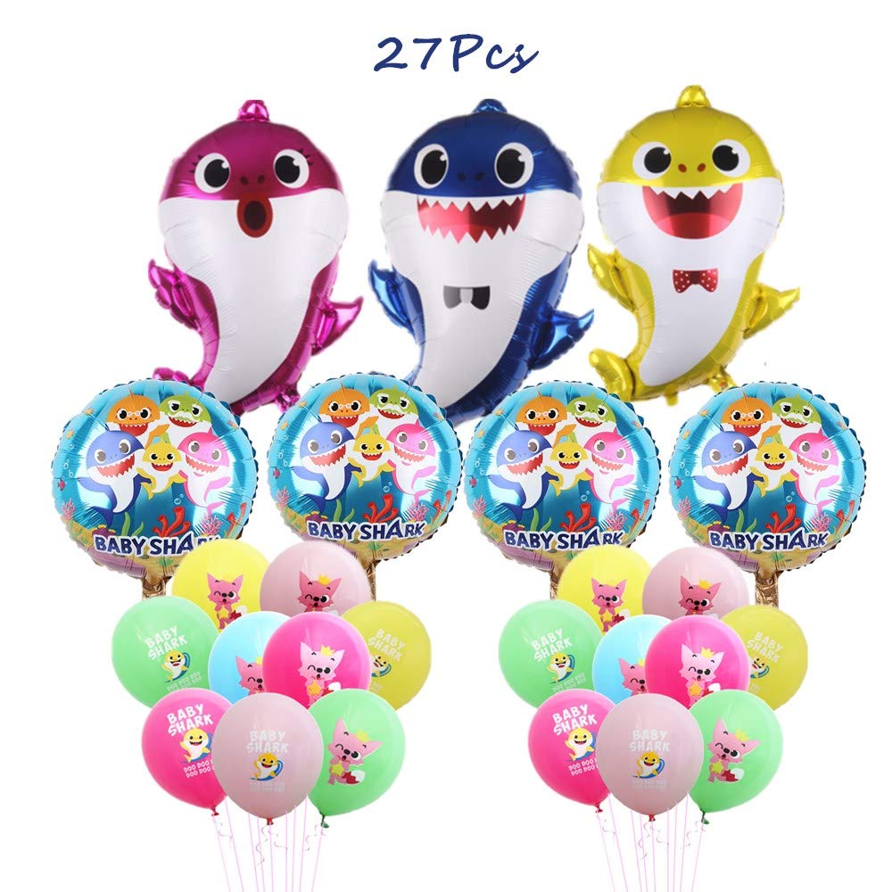 Buy Borang Baby Shark Balloons 27 Pack Shark Balloons for Kids Birthday ...