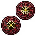 Amazon.com: 2PC Black and White Slavic Symbol Kolovrat Russia ...