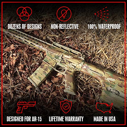 GunSkins AR-15 Rifle Skin - Premium Vinyl Gun Wrap with Precut Pieces ...