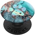 Rainbow Dog Paw Print Teal Rose Watercolor PopSockets Swappable PopGrip