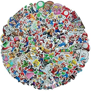 Amazon.com: Super Mario Cartoon Waterproof Laptop Stickers Waterproof ...