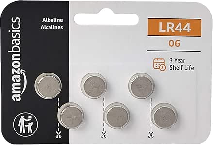 Amazon.com: AmazonBasics LR44 Alkaline Button Cell, 6-Pack: Health ...