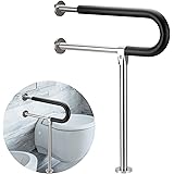 Amazon.com: Botabay Handicap Grab Bars Rails 23.6 Inch Toilet Handrails Bathroom Safety Bar Hand ...