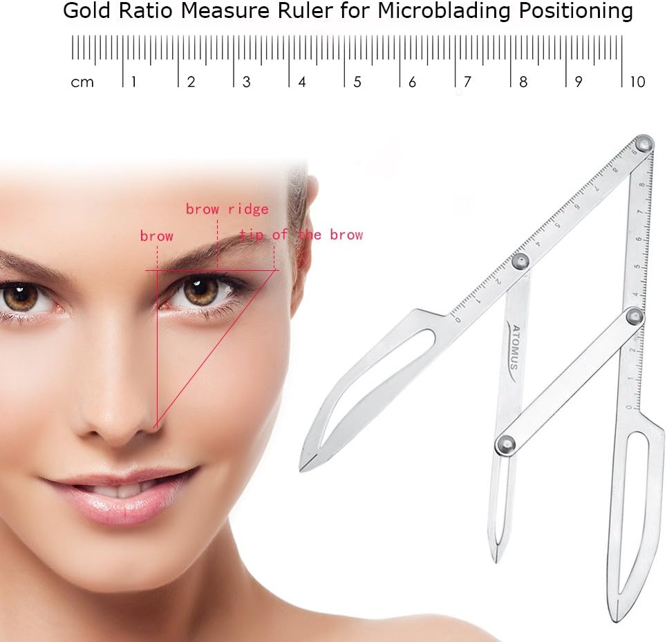 ATOMUS Tattoo Eyebrow Ruler Three-point Positioning Microblading ...