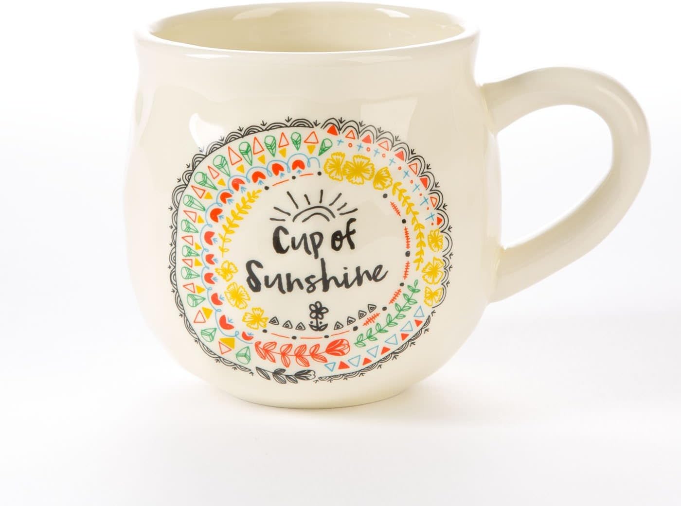 Amazon.com | Natural Life Happy Cup of Sunshine Mug, Multicolor: Coffee ...