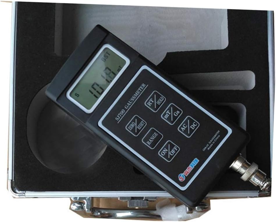 Gauss Meter Teslameter AC DC Magnetic Field Tester with LED Display mT ...