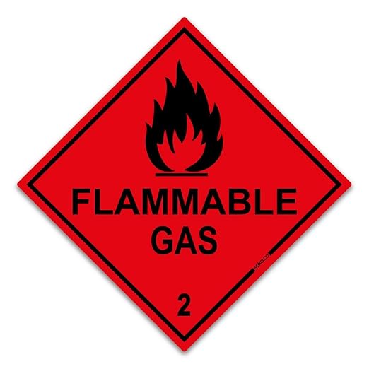 HazChem Flammable Gas 2 100mm red HSE diamond vinyl safety sticker for ...
