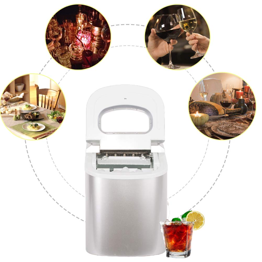 Countertop Ice Maker Portable Nugget Ice Machine Chewable Compact Mini ...