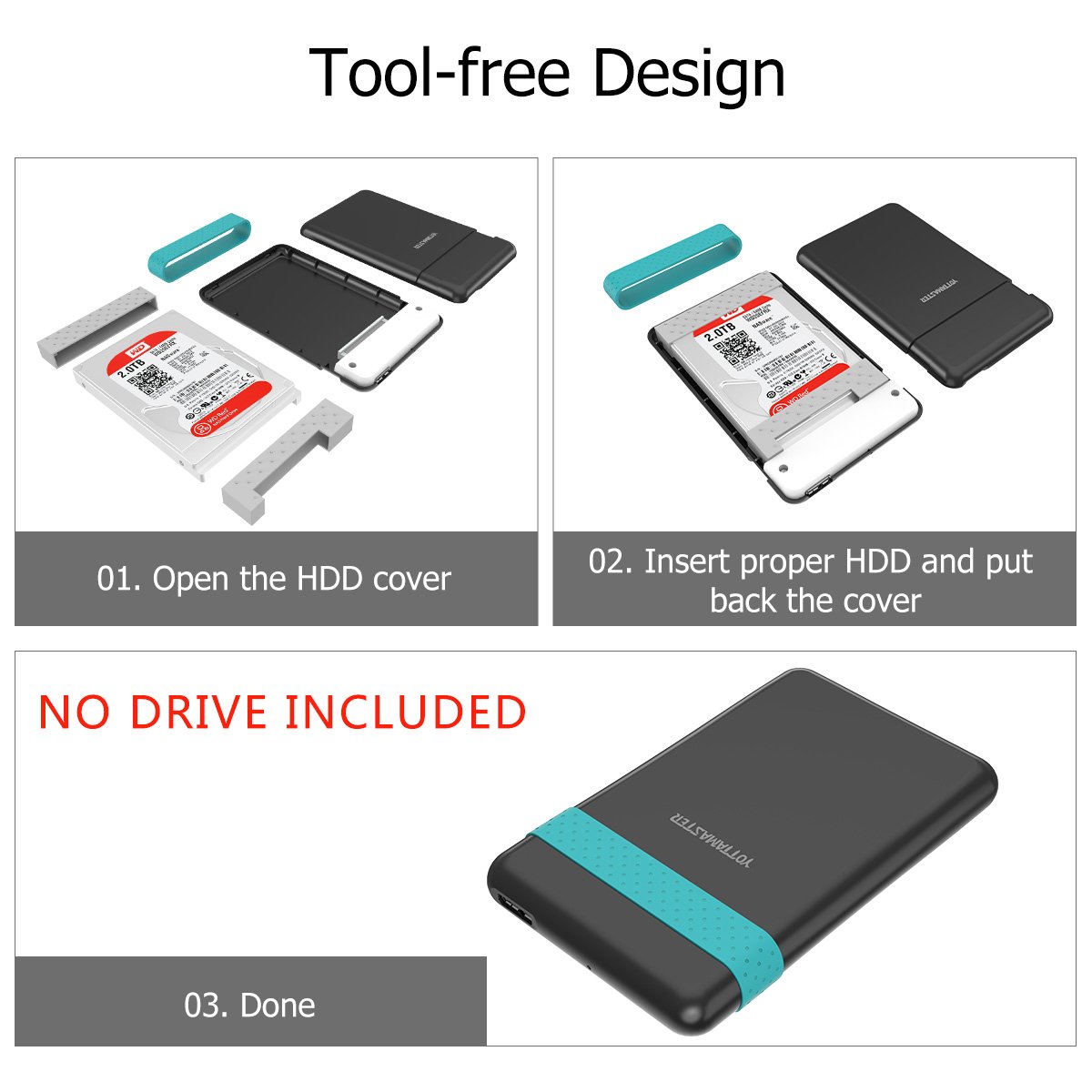 Soporte UASP - Negro y Plateado A5-C3 Yottamaster Tool Gratis USB3.1 ...