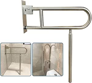 Flip Up Grab Bars for Bathroom Toilet Rails Handicap Grab Bars Shower ...