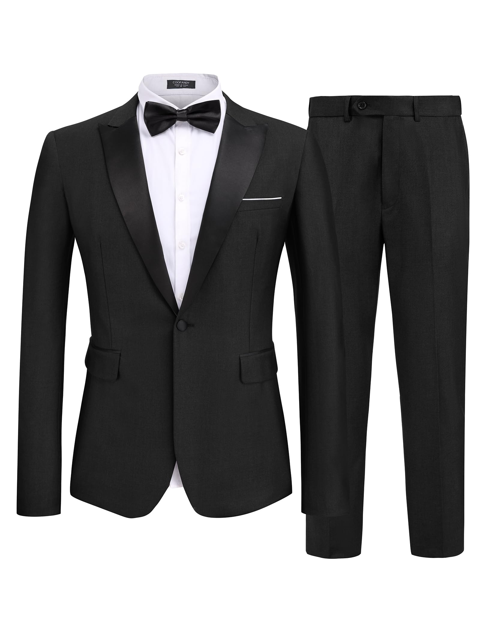 COOFANDY Men's Dress Suits 2 Piece Classic Fit Tuxedo Suit Wedding ...