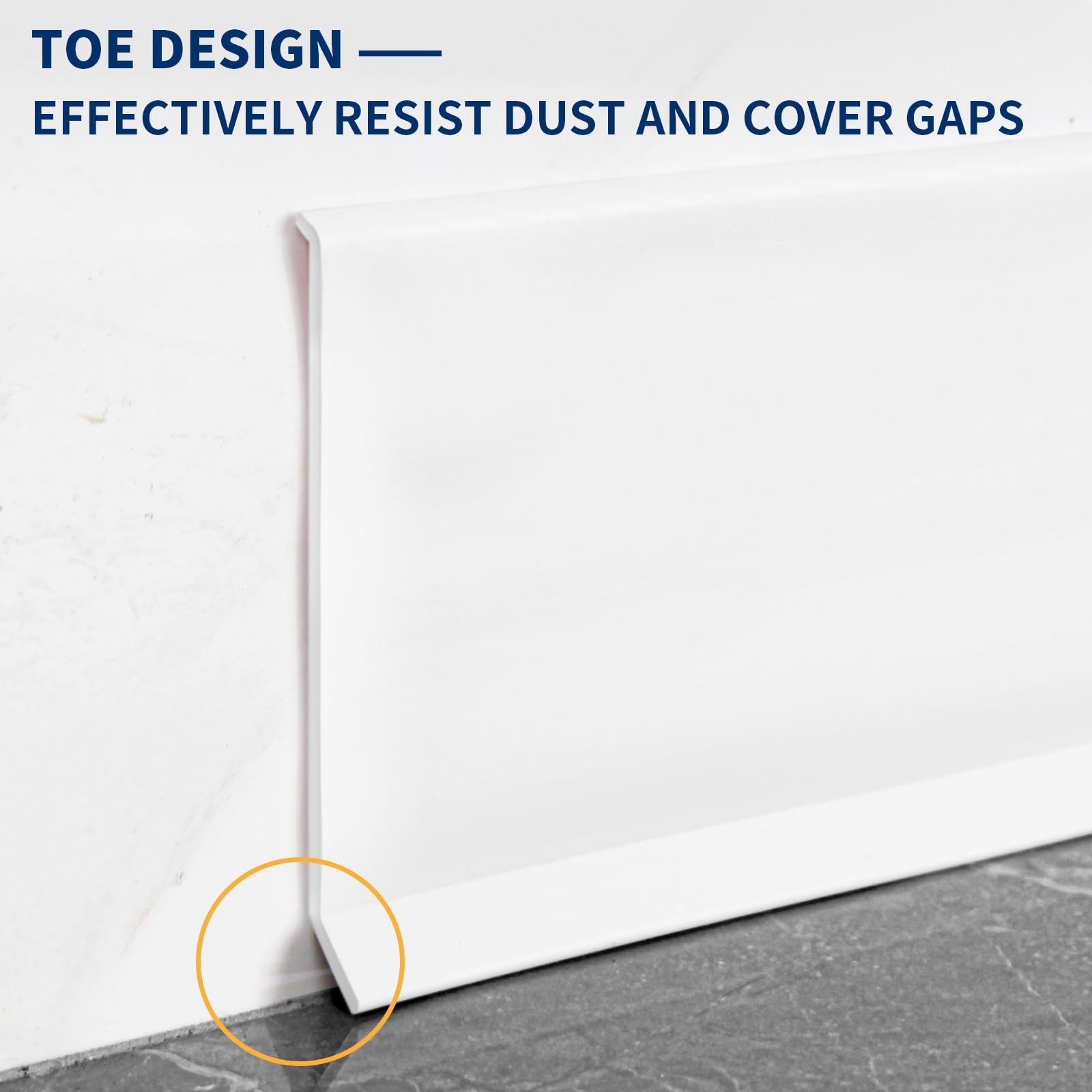 Heonay Flexible Baseboard Molding Trim 4 Inch Self-Adhesive Vinyl Wall ...
