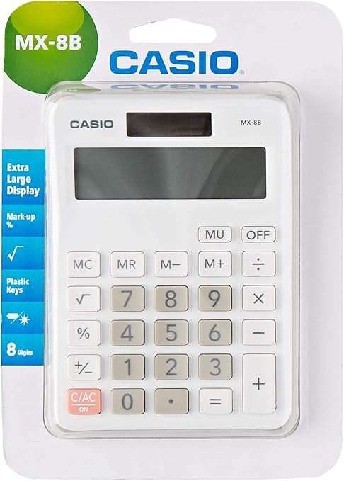 Casio MX-8B Desk Top Calculator, White: Amazon.co.uk: Office Products