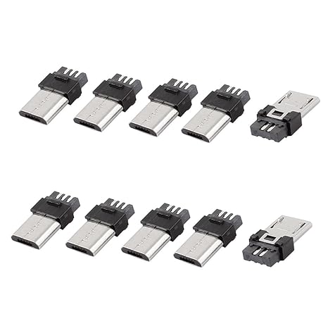 sourcingmap® 10 Stück Mikro USB B Typ 5 Pin Stecker löten Sockel Buchse ...