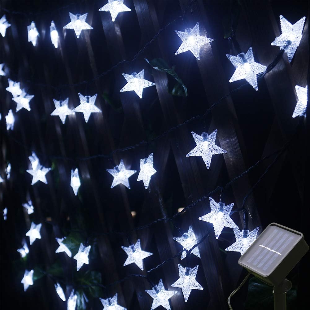 Amazon.com : mankinlu Solar Star String Lights, Outdoor Solar Powered ...