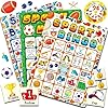 YTSQLER Sports Bingo Game 24 Players Kids Bingo Sports Party Game ...